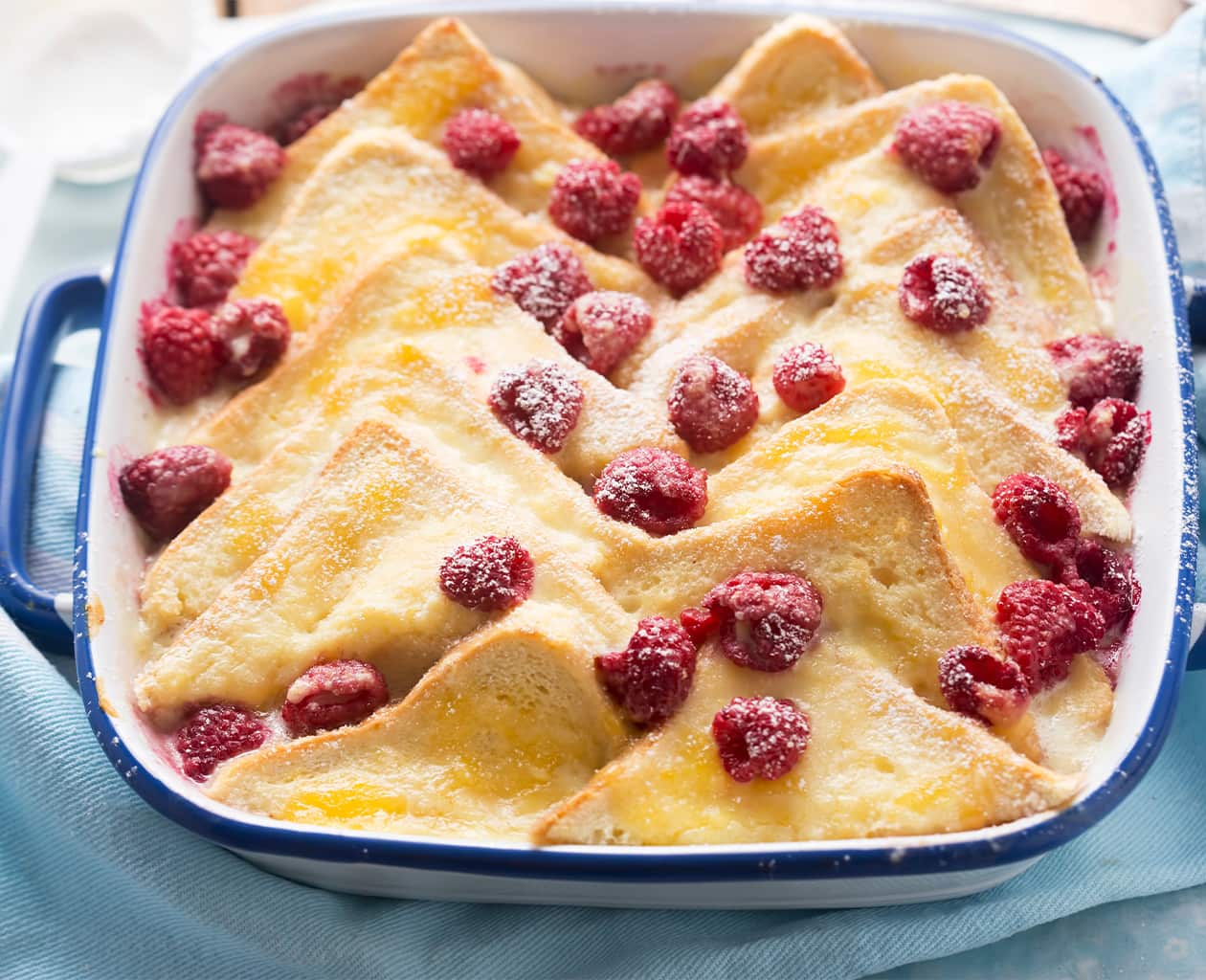 Low sugar raspberry bread and butter pudding | PURE VIA